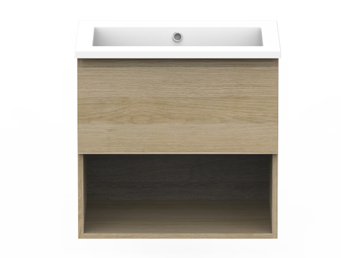 Posh Domaine Plus Open Shelf All-Drawer 600mm Wall Hung Vanity Cast ...