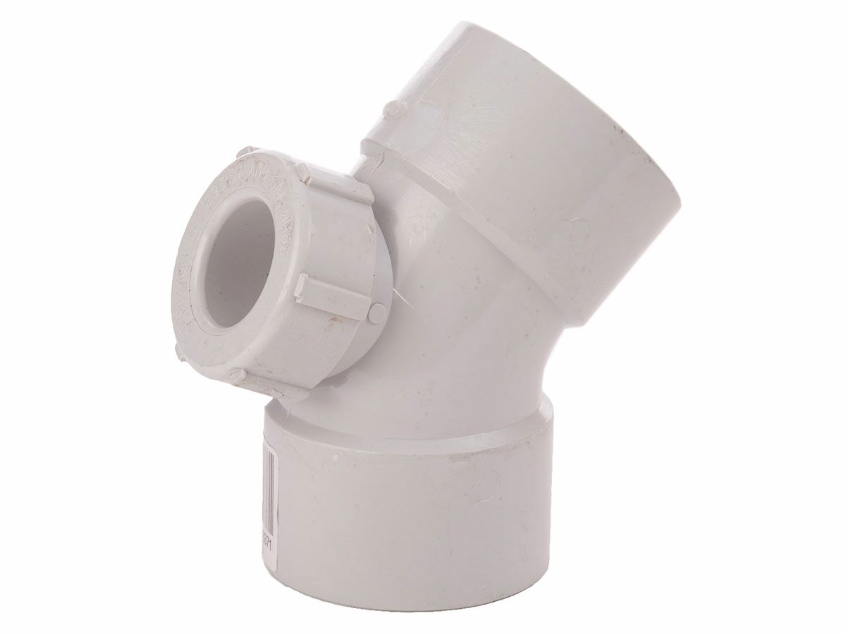 DWV Inspection Bend 80mm x 45 Degree Solvent Cement from Reece