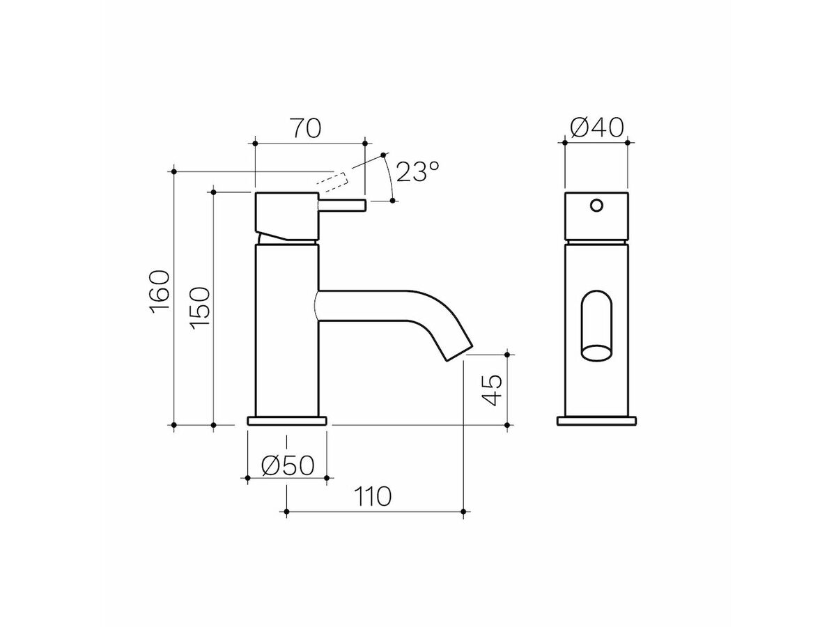 Clark Round Pin Basin Mixer Black (5 Star) from Reece
