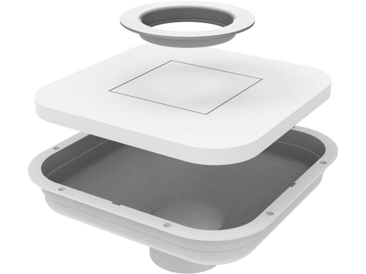 Omega Square Drain Pan Adaptor from Reece