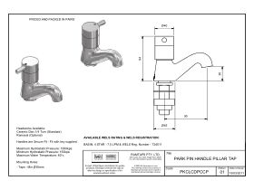 Park Lever Pillar Tap Ceramic Disc 1/4 Turn Chrome (4 Star) from Reece