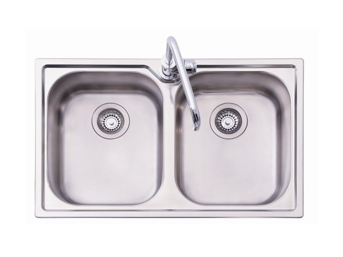 Oliveri Palazzo Double Bowl PR363 (Reece Pack) 770mm Inset Sink 1 ...