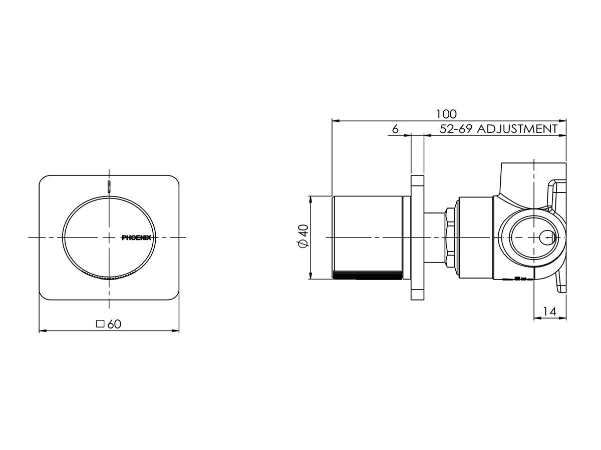 Phoenix Toi Shower / Wall Mixer Tap Chrome from Reece