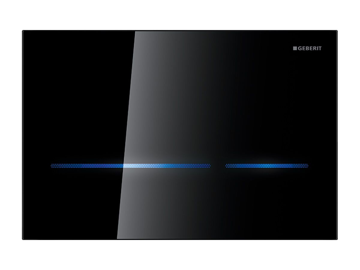 Geberit Sigma 80 Sensor Flush Access Plate Black Glass from Reece