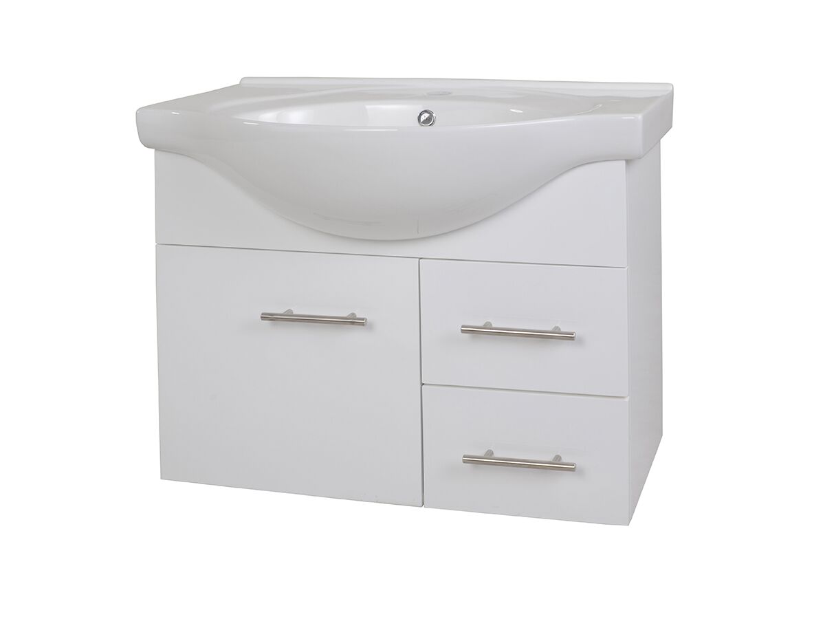 Posh Dominique MK2 750mm Wall Hung Vanity Unit Semi-Recessed 1 Taphole ...