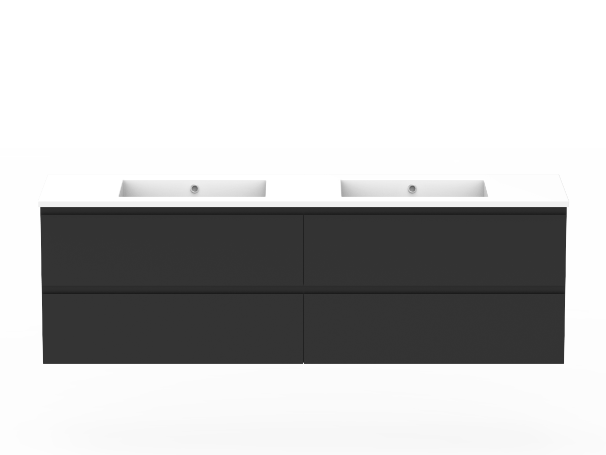 Posh Domaine Plus All-Drawer Twin 1800mm Double Bowl Wall Hung Vanity ...