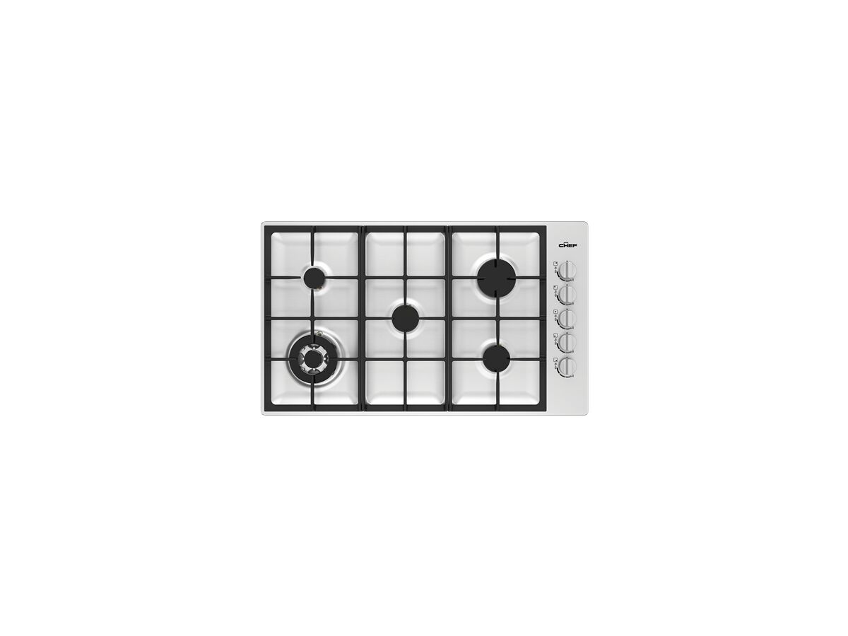 Chef CHG956SC 5 Burn Cooktop Electric 90cm Flame Failure Stainless ...
