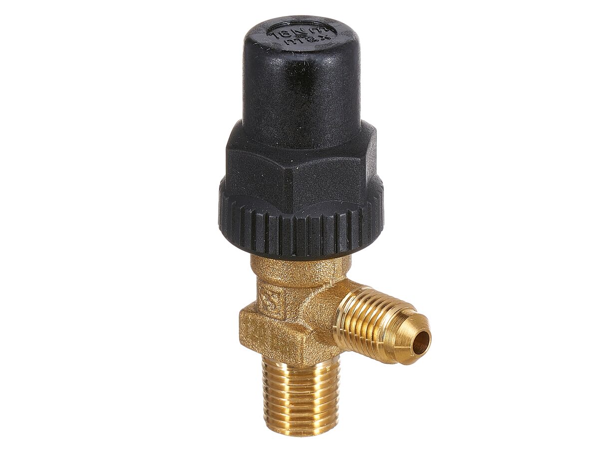 Castel 2 Way Packed Cap Line Valve 1/4" Flare x 1/4" Male NPT 120 bar ...