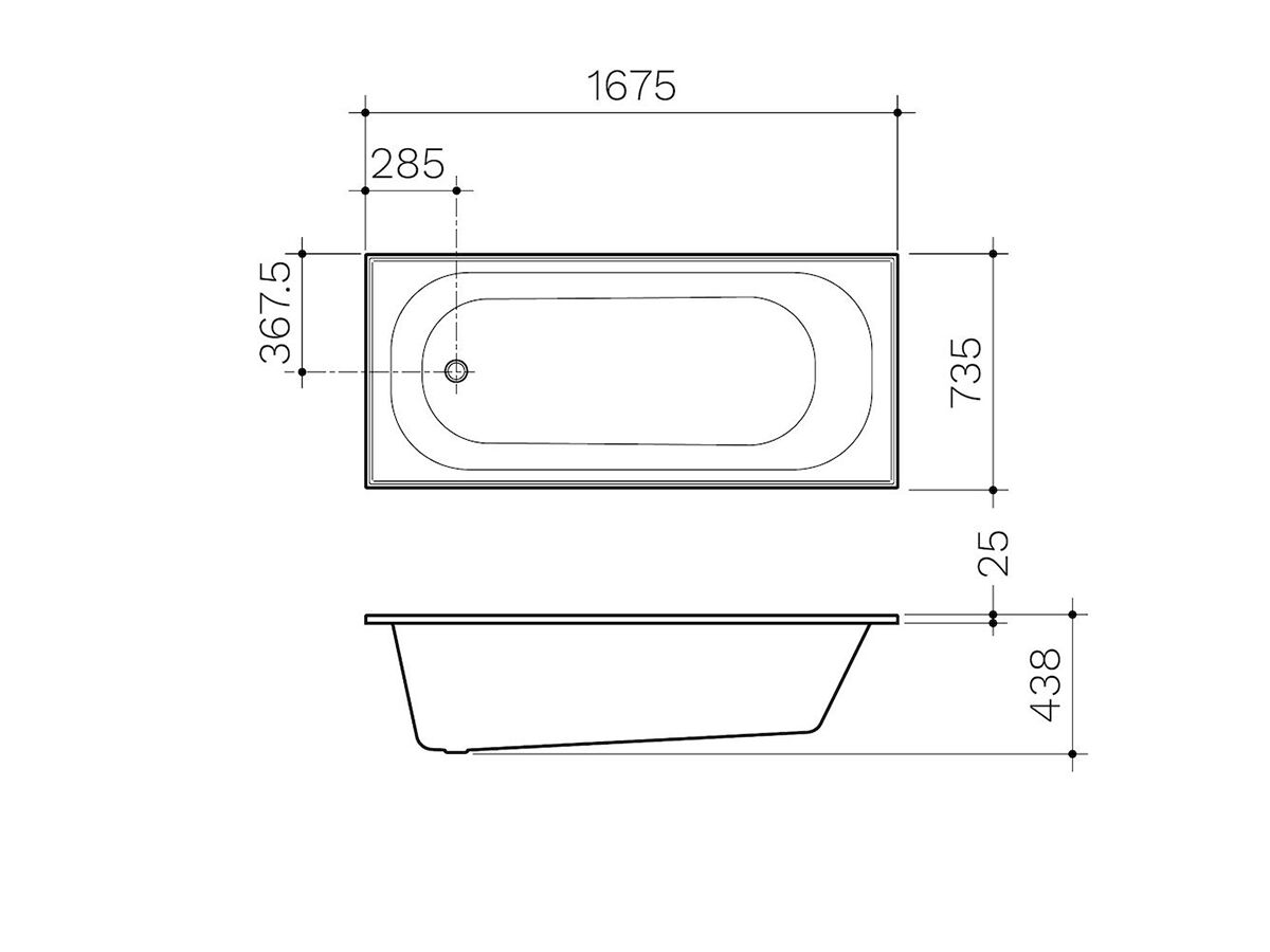 Clark Round Bath No Overflow 1675mm White from Reece