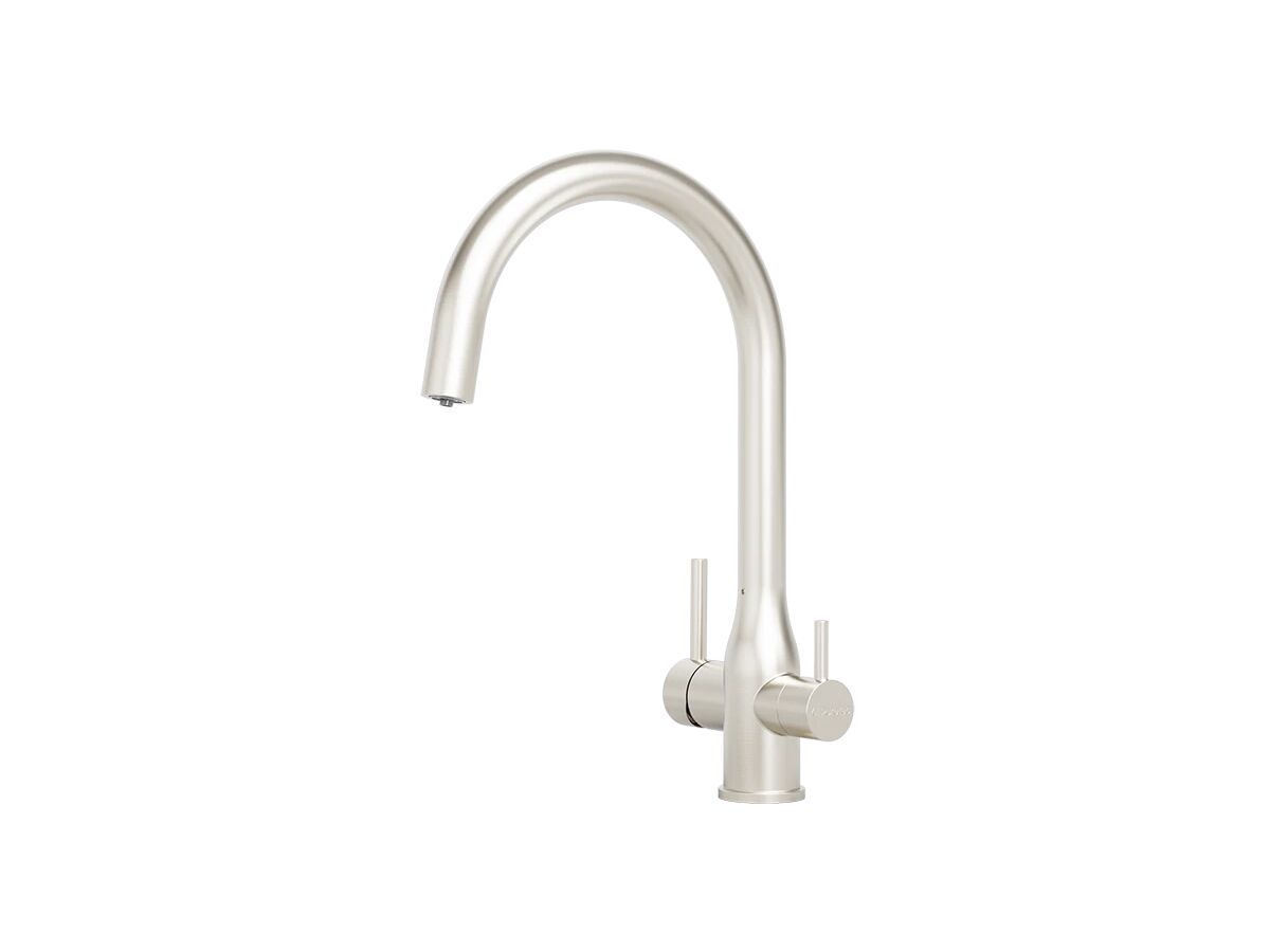 Tripla Elite 3 in 1 Gooseneck Filter Sink Mixer Brushed Nickel Lead ...