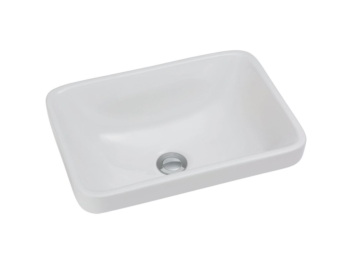 Sarah Semi Inset Ceramic Basin 440 x 310 x 150mm Gloss White from Reece