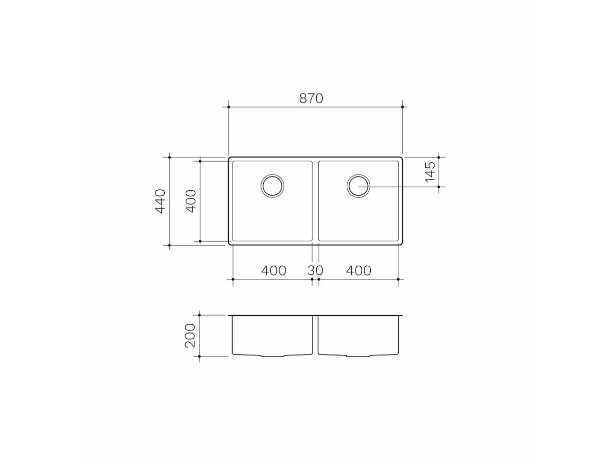 Clark Prism Double Bowl Undermount Sink Stainless Steel from Reece