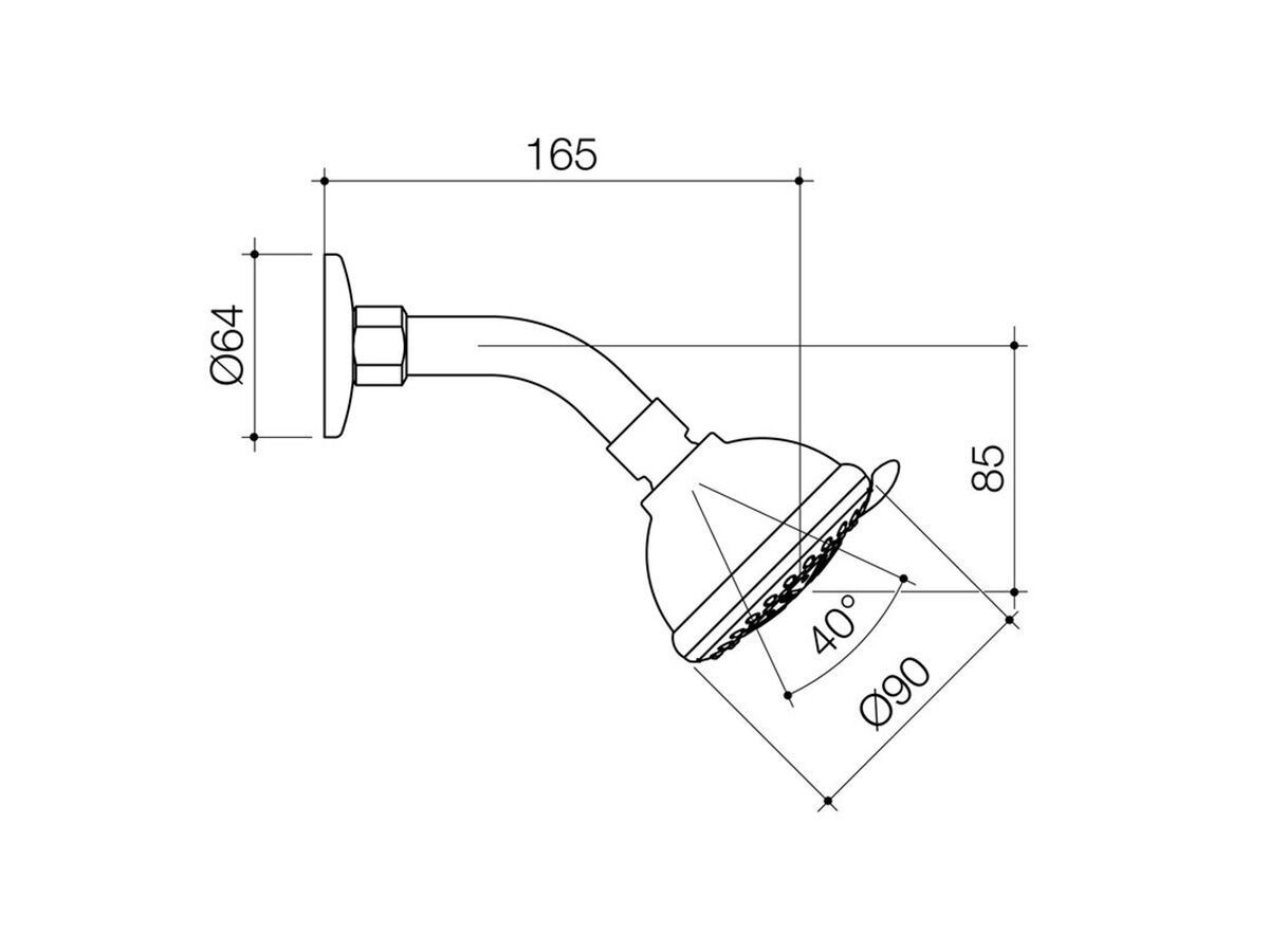 Stylus Venecia 3 Function Fixed Wall Shower Chrome (3 Star) from Reece