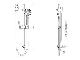 Phoenix Pina Single Rail Shower with Wall Water Inlet Chrome (5 Star ...