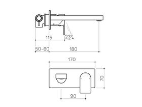 Clark Round Square Wall Basin / Bath Mixer 180mm Chrome (5 Star) from Reece