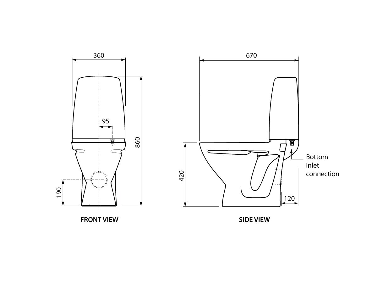 IFO Sign 6862 Close Coupled Toilet Suite P Trap Less Seat White (4 Star ...