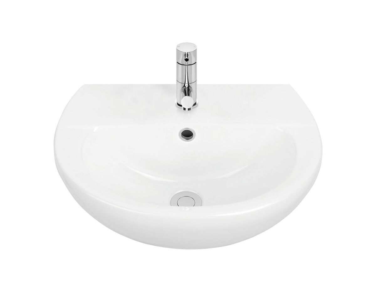 Stylus Venecia 450 Wall Basin 1 Taphole Caroma White from Reece