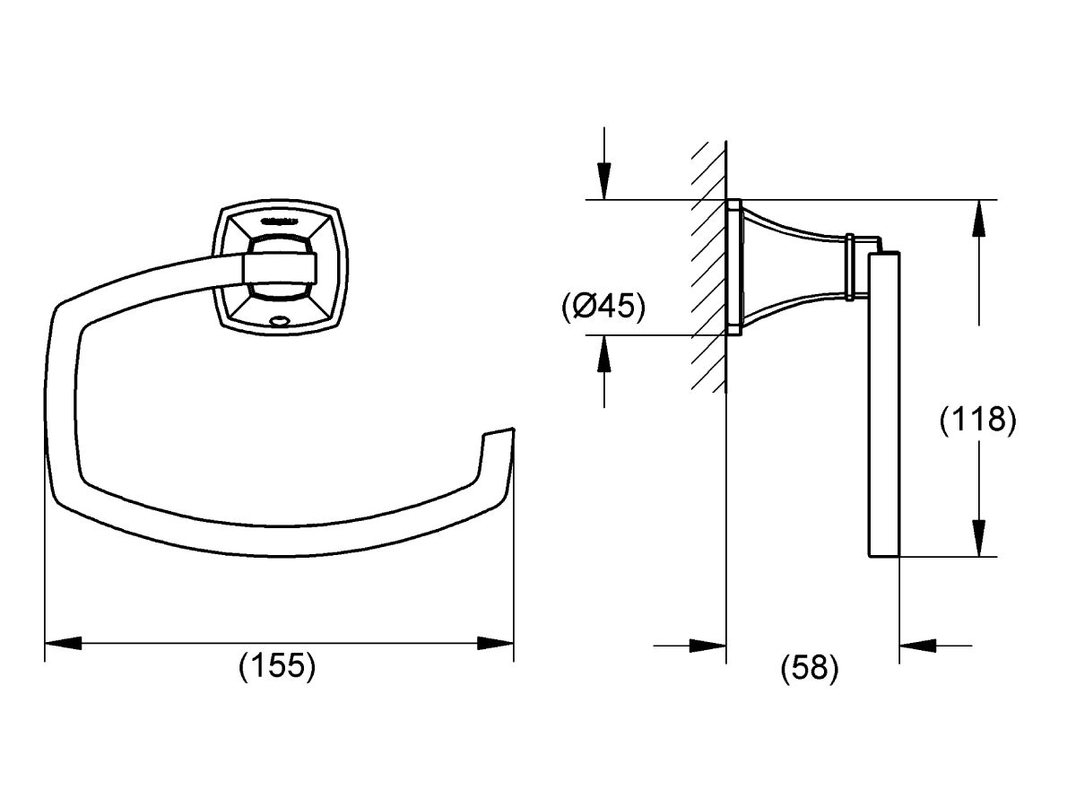 GROHE Grandera Toilet Roll Holder Chrome from Reece