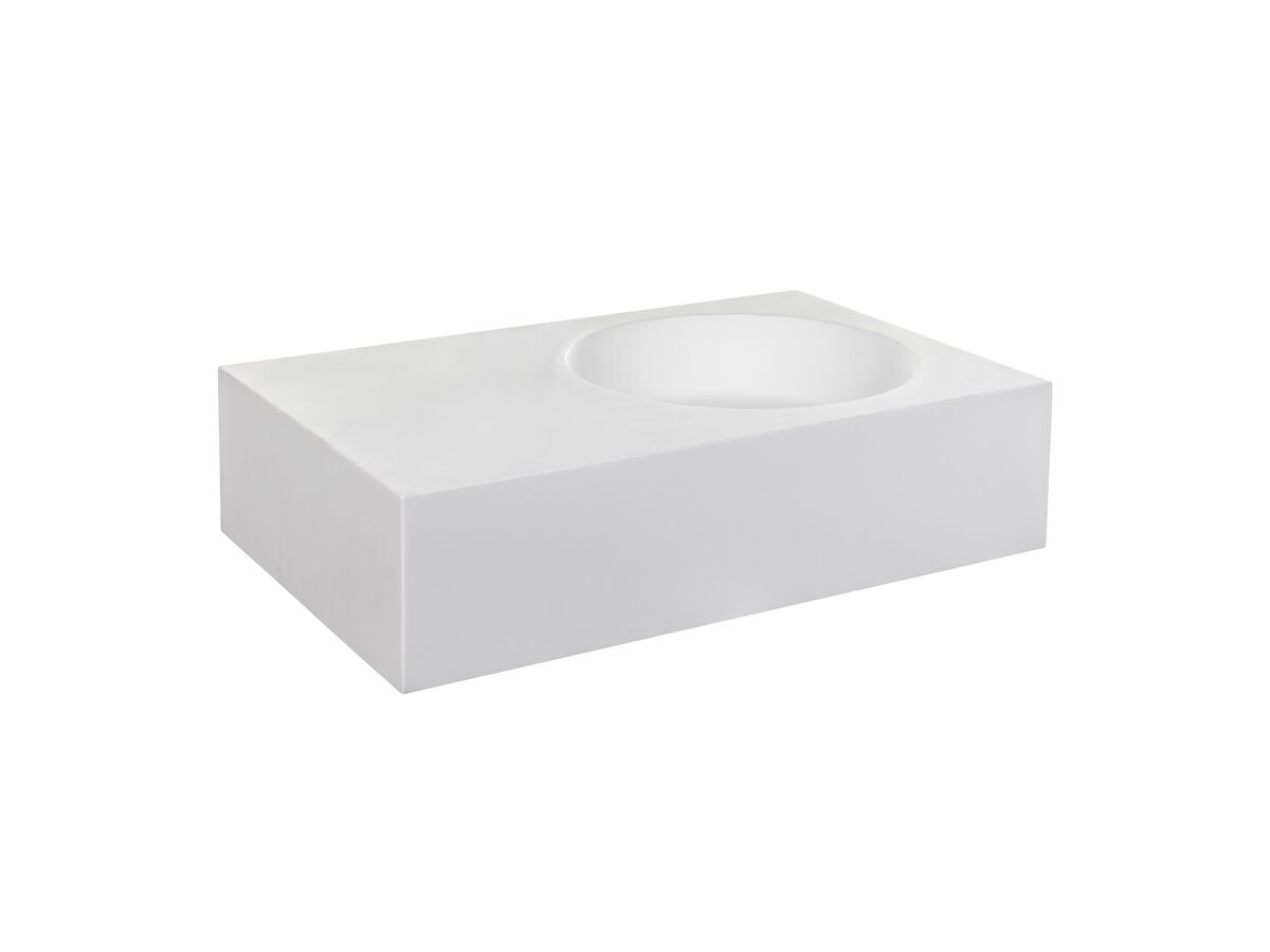 Omvivo Neo Mini Solid Surface Wall Basin Right Hand Bowl No Taphole ...