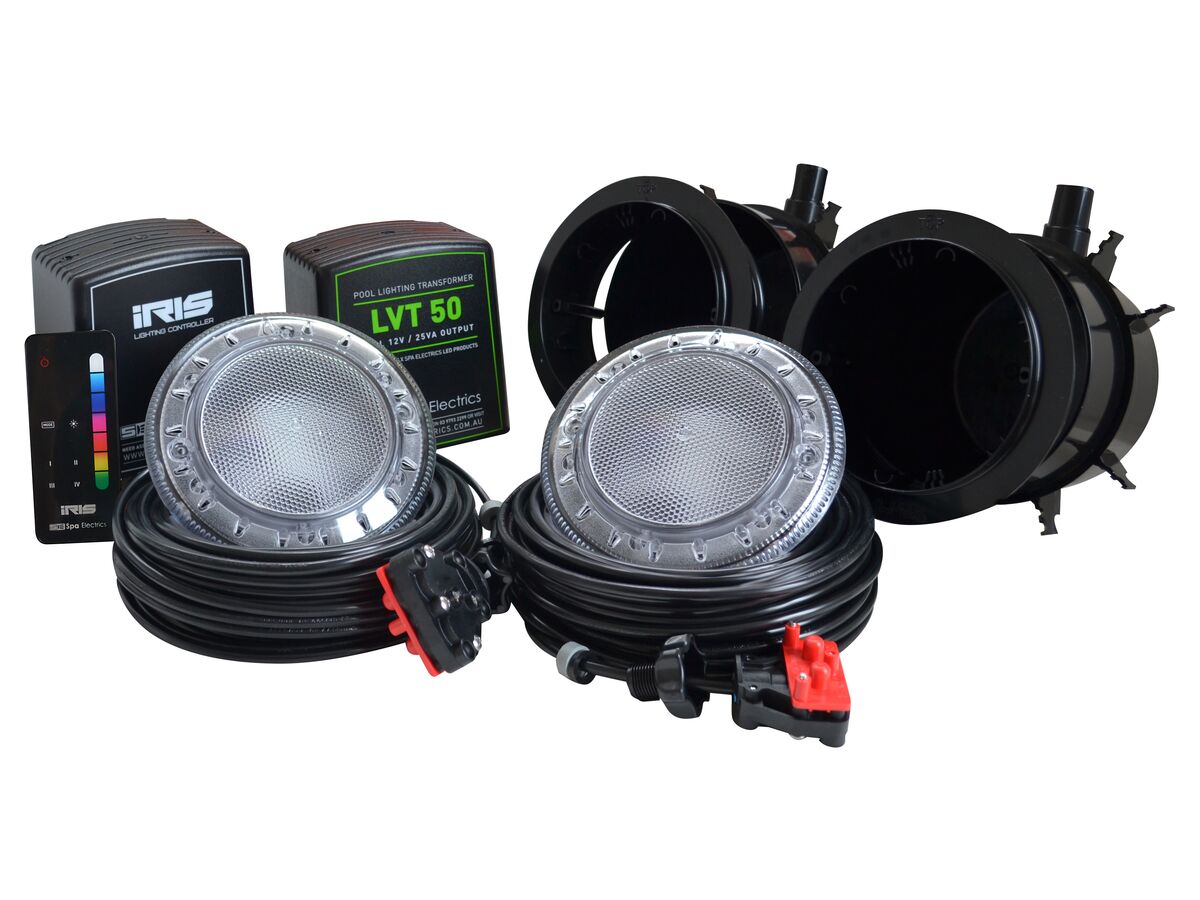 Spa Electrics WNC 2 x Multi Plus Light Clear Rim Concrete Mounting Kit ...