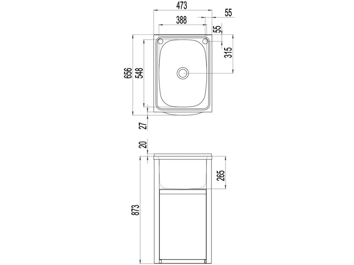 Clark Eureka Compact Trough & Cabinet 8111 45L with By-Pass from Reece