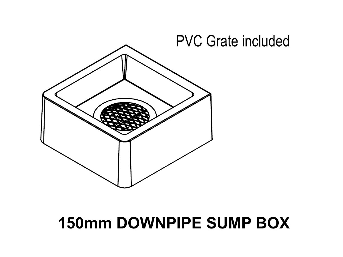 Concrete Downpipe Sump Box with PVC Grate 150mm from Reece