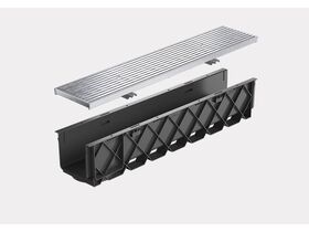 1mtr Storm Drain Pro 150 comes with Galvanised Heelguard Grate from Reece