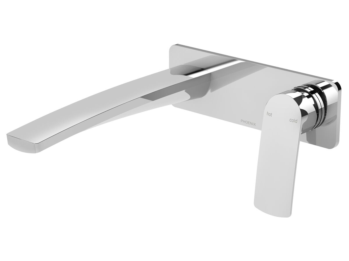 Phoenix Mekko Wall Basin/Bath Mixer Tap Set 200mm Chrome (5 Star) from ...