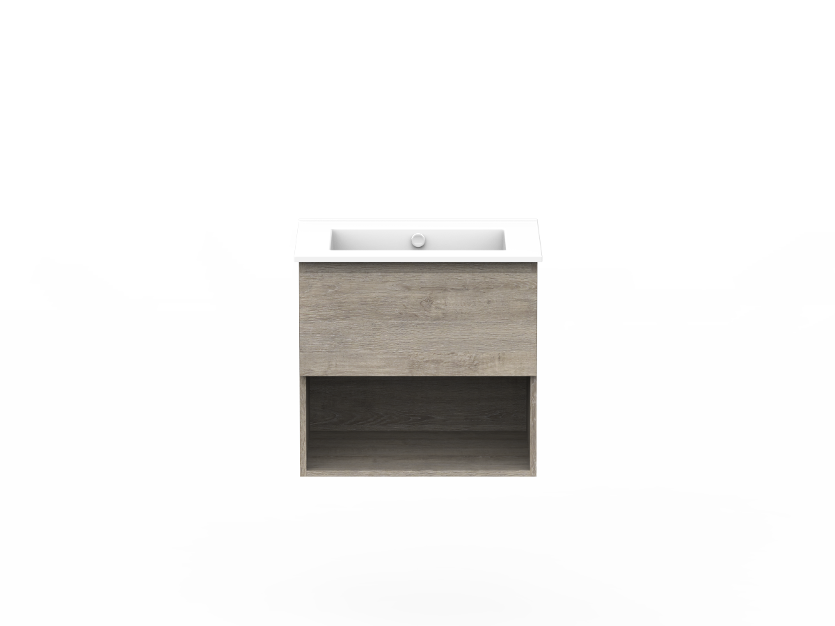 Posh Domaine All Drawer with Shelf 600mm Wall Hung Vanity Centre Basin ...