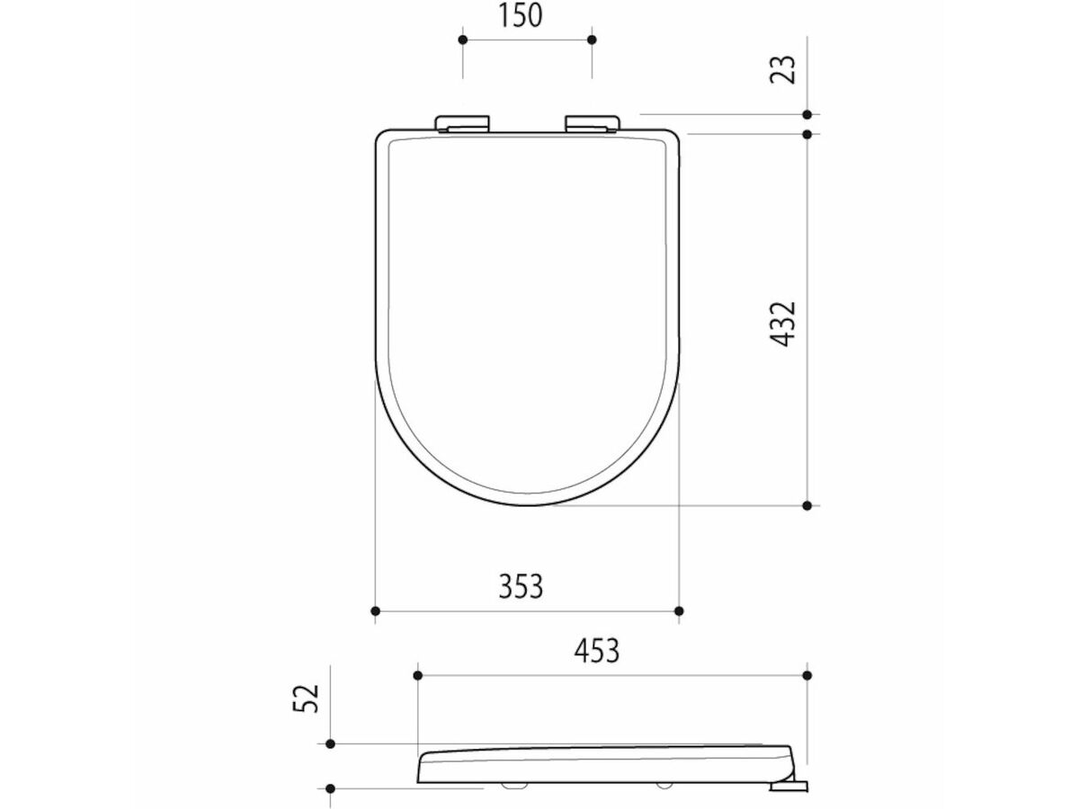 Fowler Seido Toilet Seat & Lid Assembly Soft Close Hinge from Reece