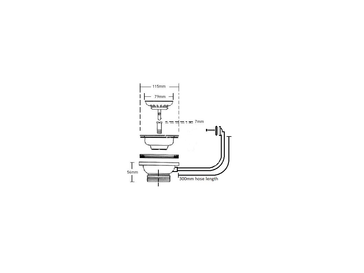 Turner Hastings Basket Waste with Overflow Kit & Long Thread (for ...