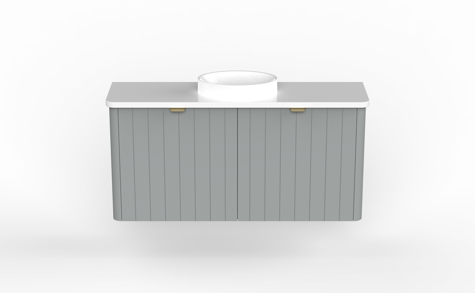 Kado Neue Petite Vanity Unit Wall Hung 900mm Centre Bowl 20mm Cherry ...