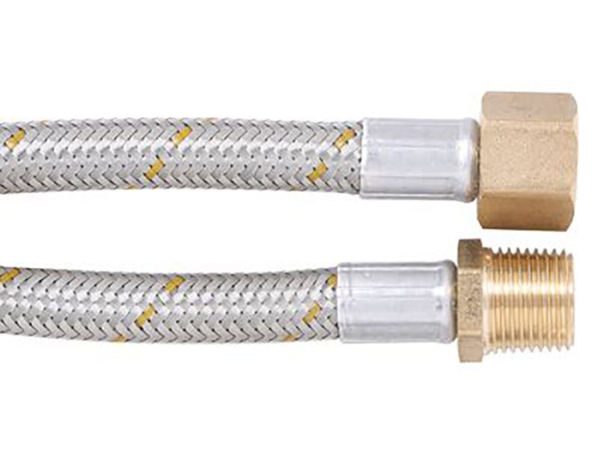 Flexible Hose-10mm Gas (1/2" Female Flare x Male) 1200mm from Reece