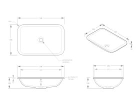 ADP Glory Under Counter/Inset Basin 550 x 360mm Gloss White from Reece