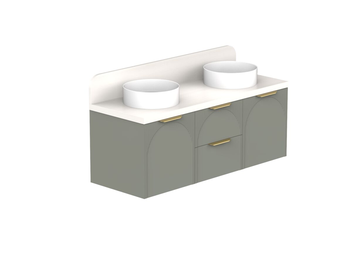 ADP Archie by Alisa & Lysandra Door/Drawer Wall Hung Vanity Unit Double ...