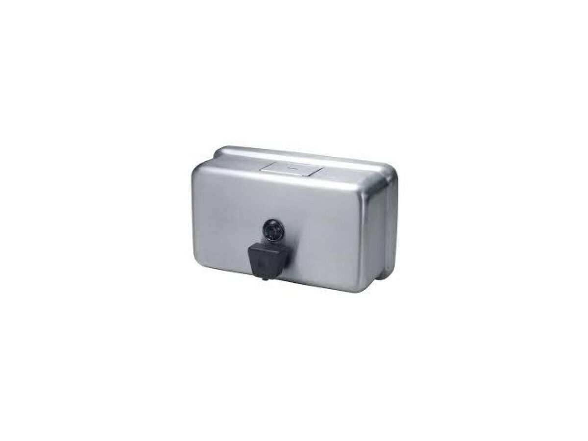 Wall Mounted Horizontal Soap Dispenser With Black Push Button 1.2 Litre ...
