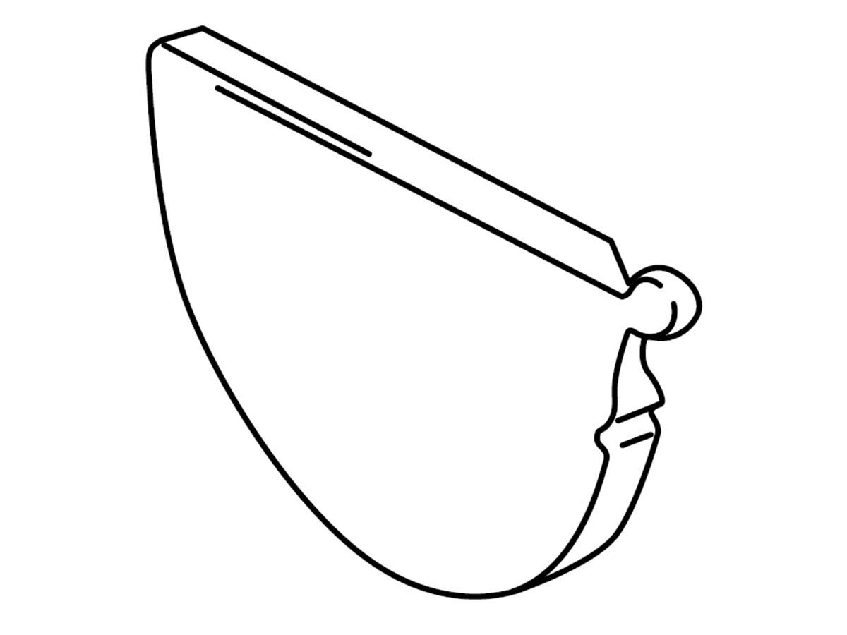 Stramit Half Round Gutter Stop End Right Hand Shale Grey from Reece