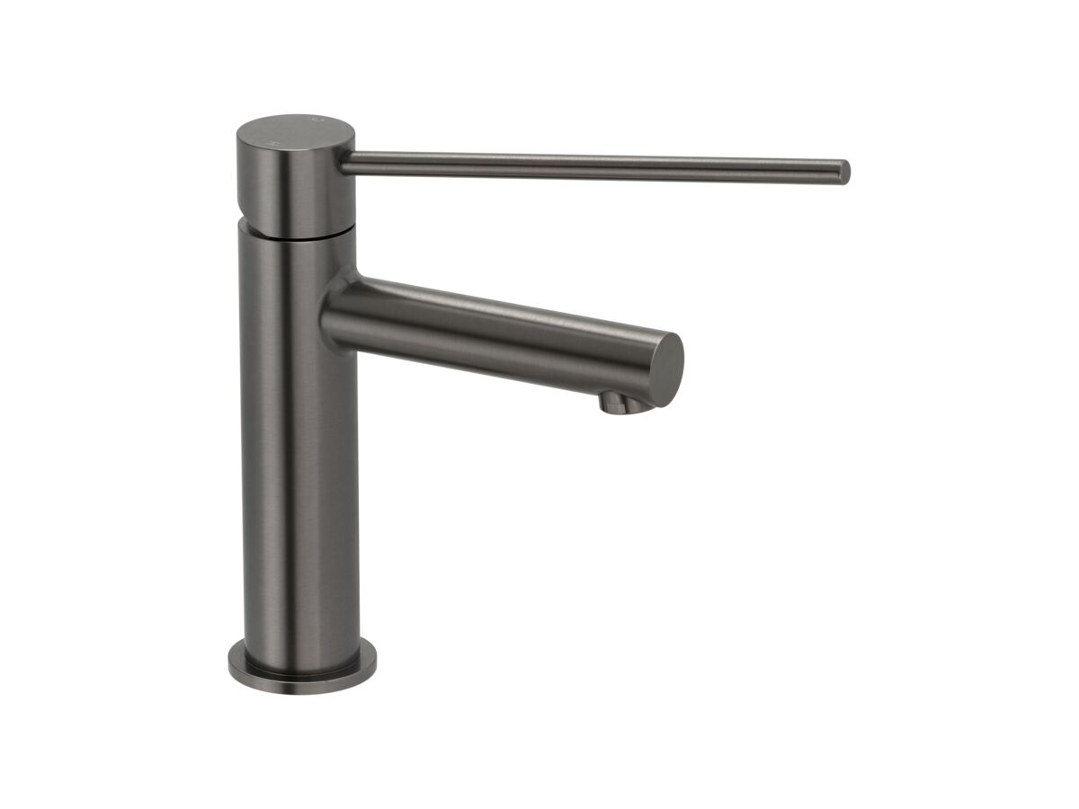 Mizu Drift Basin Mixer Straight Spout with Extended Lever Tap Brushed ...