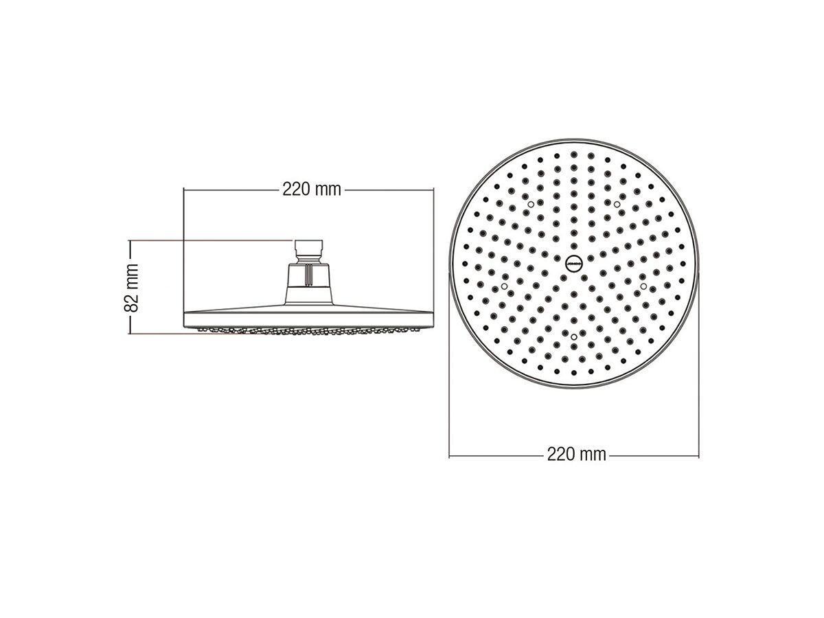 Con-Serv Cosmic OH 028A C 256mm Shower Rose Chrome 9L/M (3 Star) from Reece
