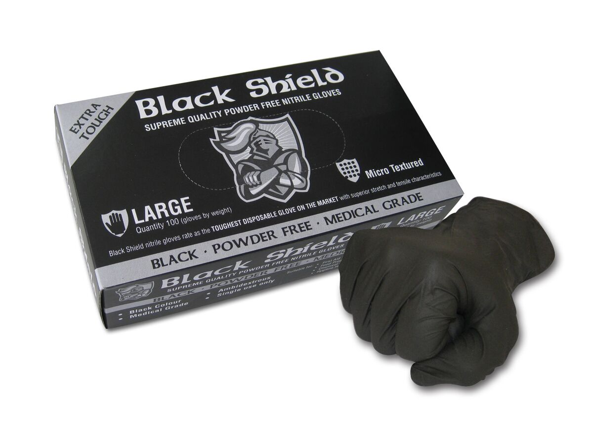 Black Shield Nitrile Glove (100) - L from Reece