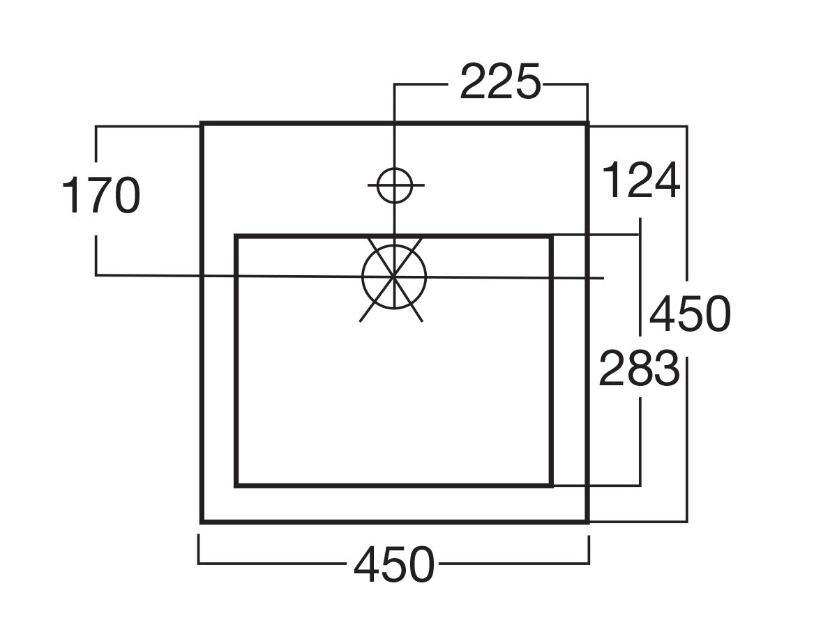 Porcher Quatre Above Counter Basin 1 Taphole 450mm White from Reece