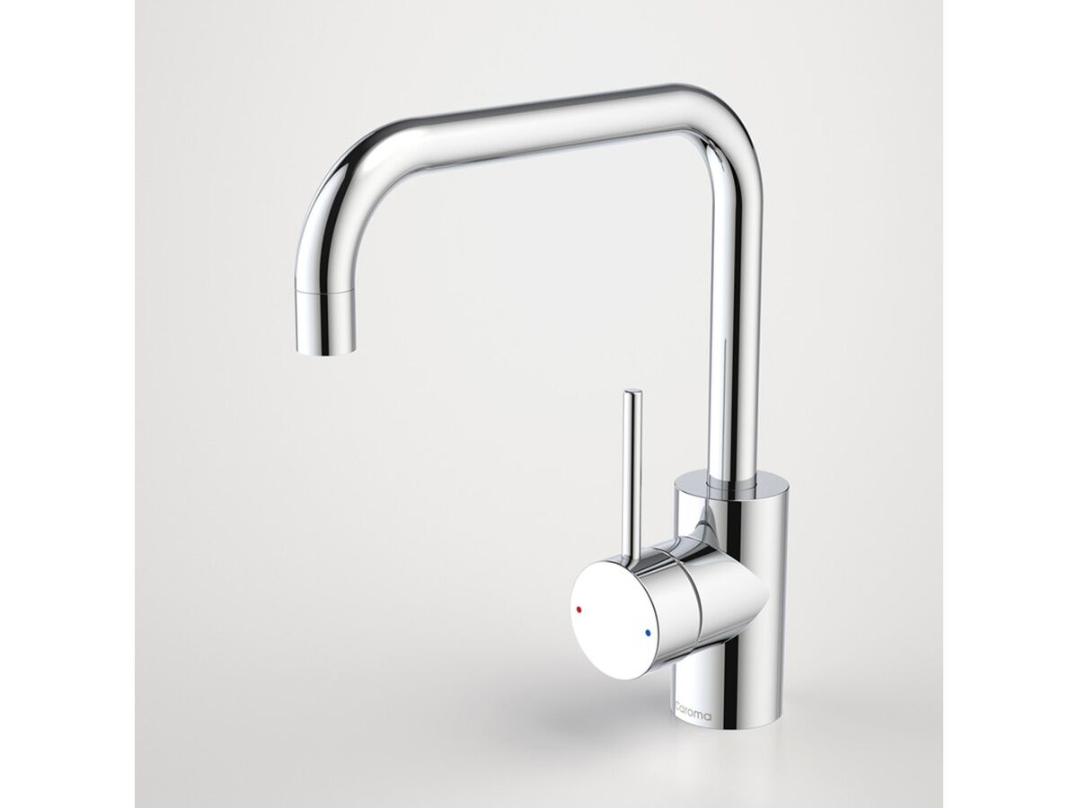 Caroma Pin Lever Sink Mixer Tap Square Gooseneck Chrome (4 Star) from Reece