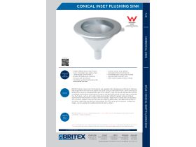 Britex Stainless Steel Inset Flushing Spittoon/Sink - Conical Bowl from ...