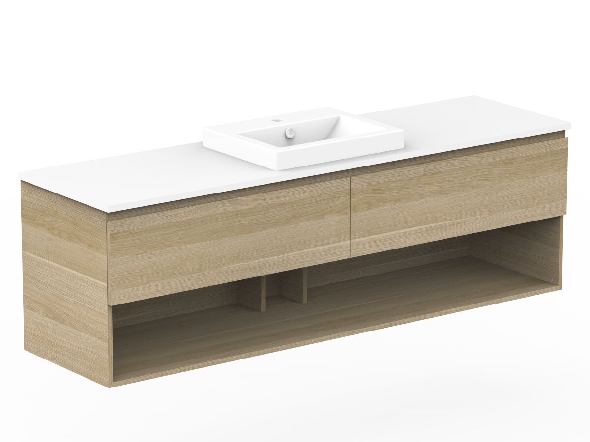 Posh Domaine Plus Shelf All-Drawer 1800 Single Bowl Wall Hung Vanity ...