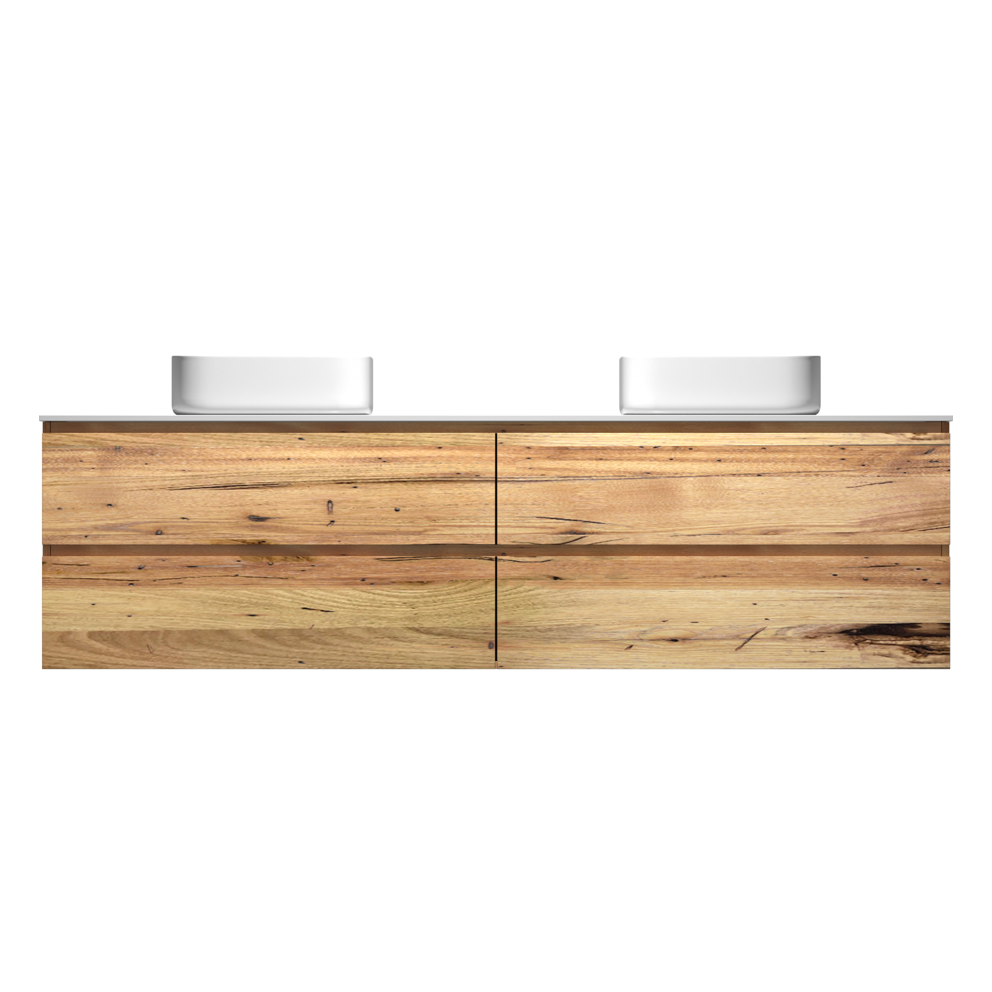 Kado Arc Timber Twin Drawer 1800mm Double Bowl Vanity Unit Corian Top ...