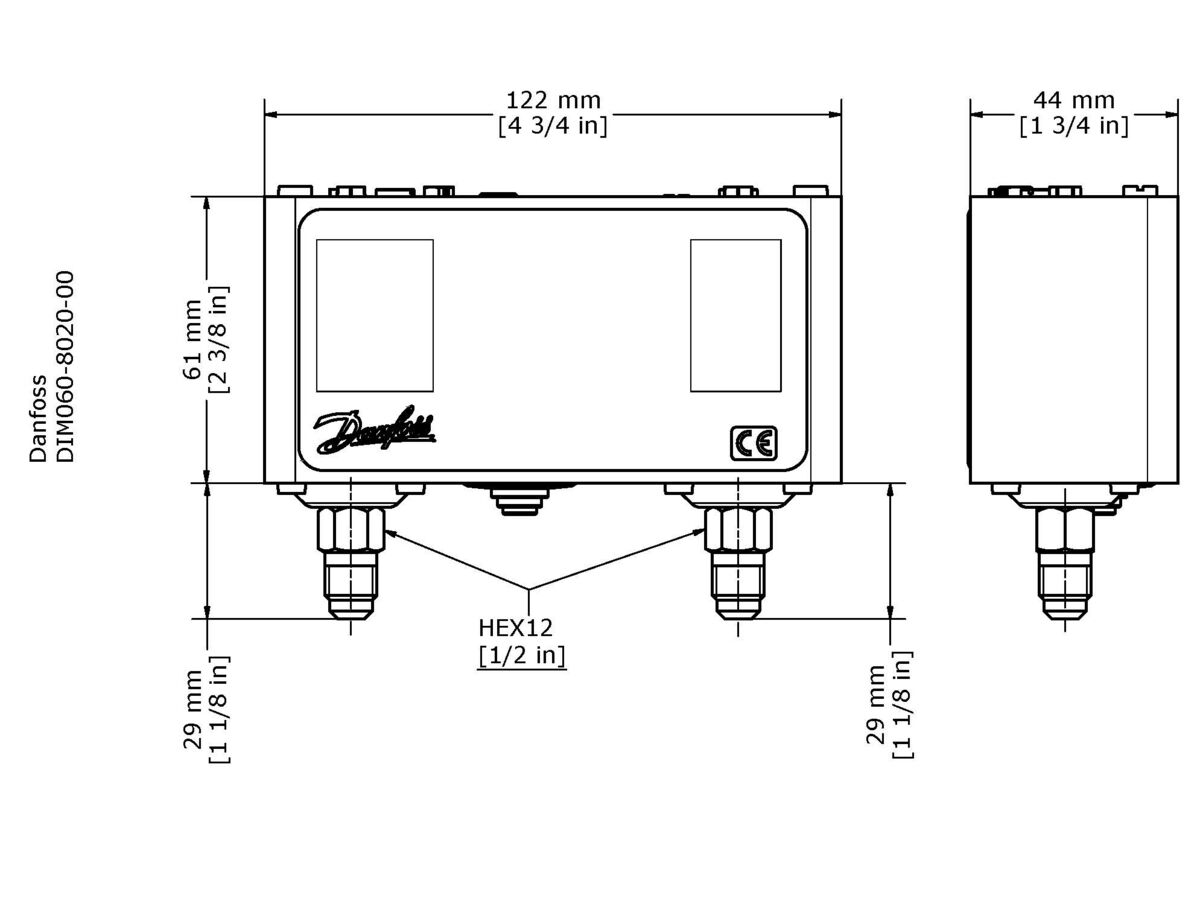 Danfoss Kp15 Dual Pressure Control (Auto) 060-126591 from Reece