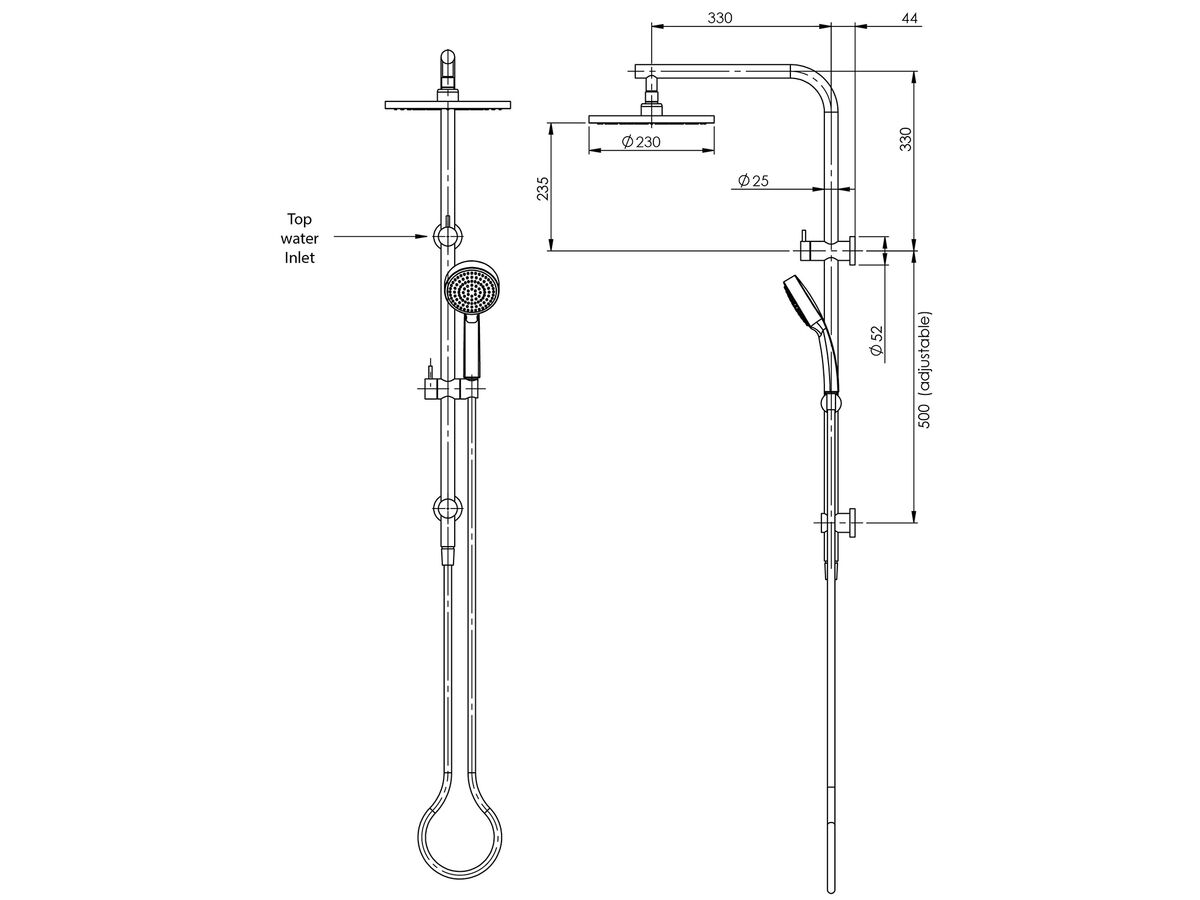 Phoenix Vivid Slimline Twin Shower Chrome (5 Star) from Reece