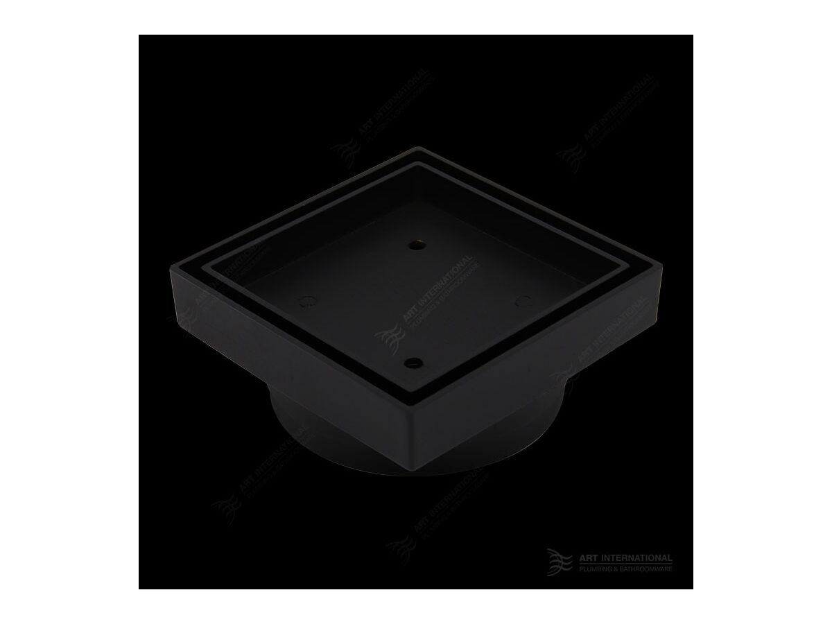 Bounty Bermuda Tile Insert Floor Square Matte Black 100mm from Reece