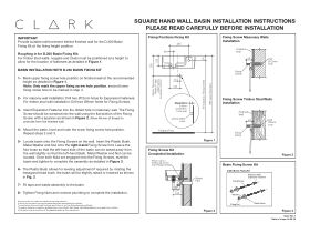Clark Square Hand Wall Basin with Overflow 1 Taphole White from Reece
