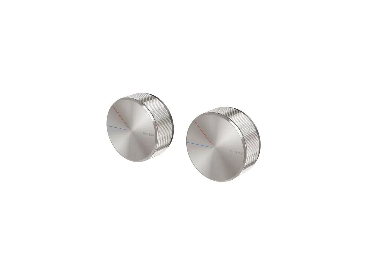 Phoenix Axia Twin Shower Mixer Brushed Nickel from Reece